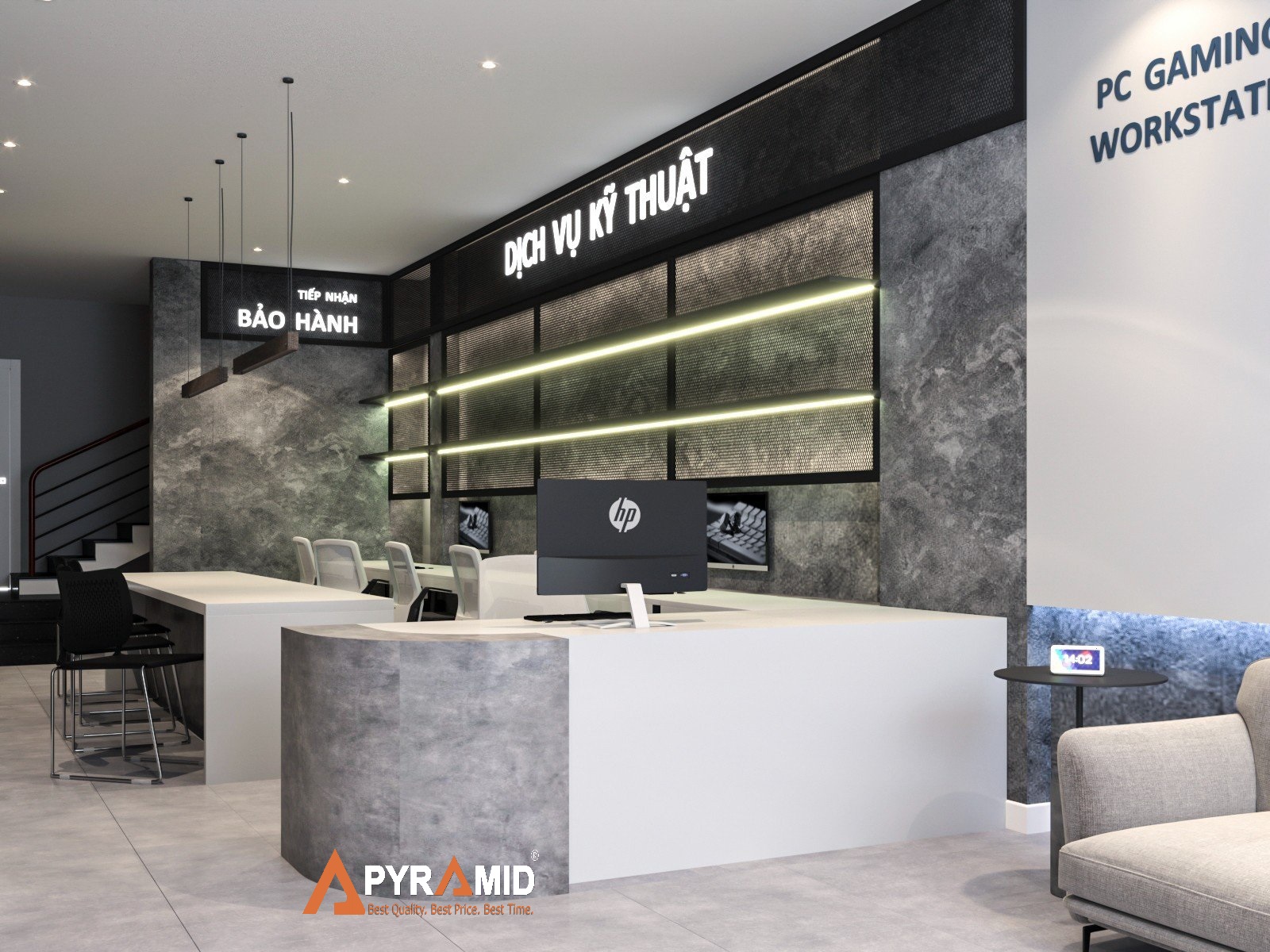 THIẾT KẾ SHOWROOM HẢI TRẦN COMPUTER - Pyramid