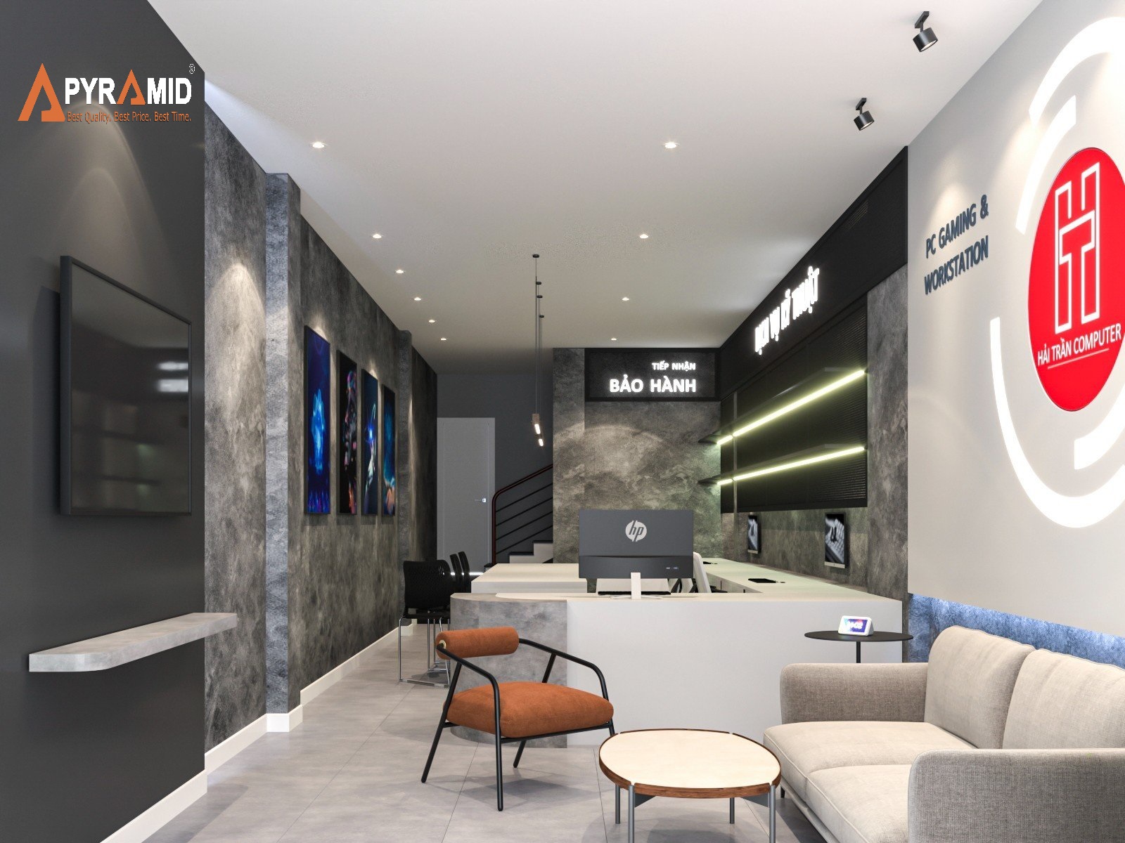 THIẾT KẾ SHOWROOM HẢI TRẦN COMPUTER - Pyramid